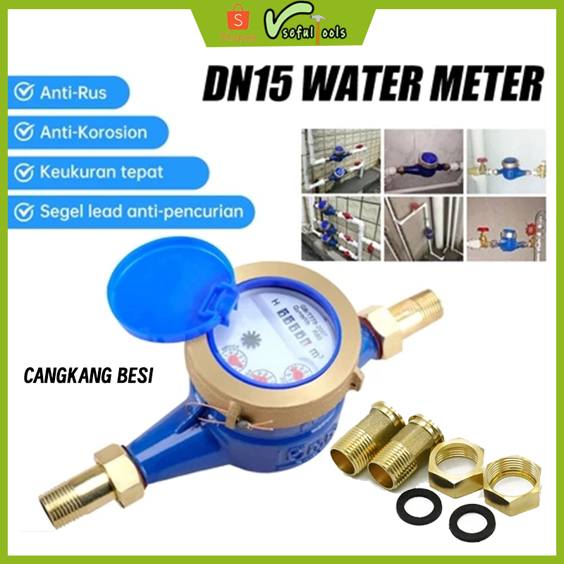 Usefultools 1/2" Water Meter SNI PDAM Needle Water Meter Iron Body ...