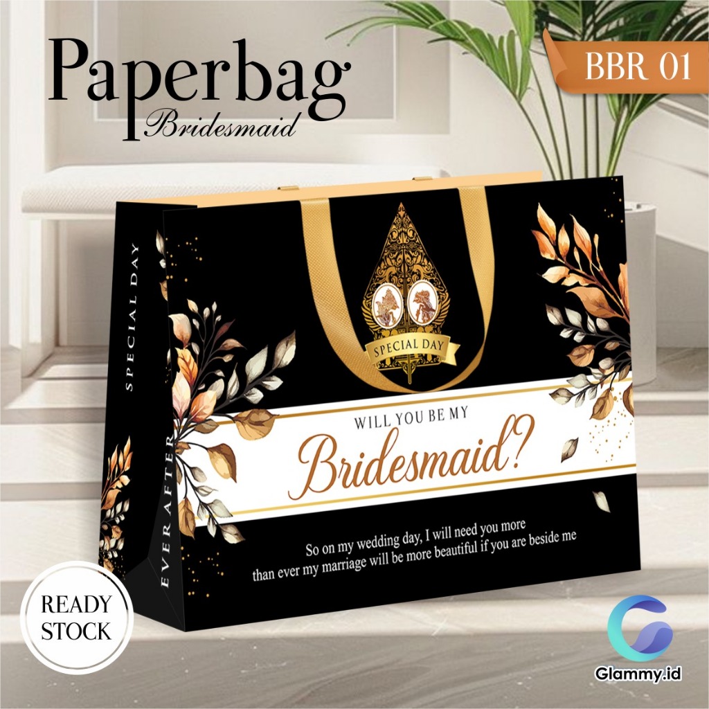 BRIDESMAID CUSTOM PAPER BAG – SOUVENIR / HAMPERS WEDDING PAPER BAG – ELEGANT BBRC DESIGN ...