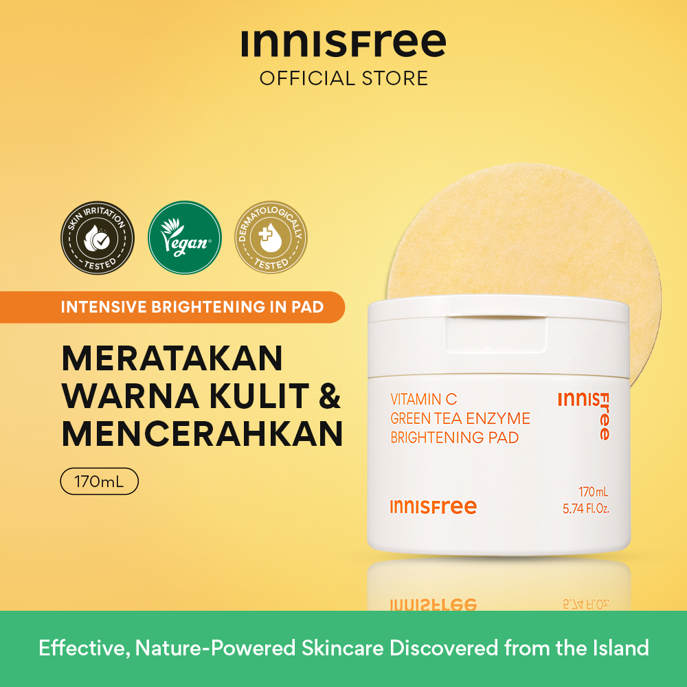 Innisfree Vitamin C Greentea Enzyme Brightening Pad 170ml 60 sheets ...