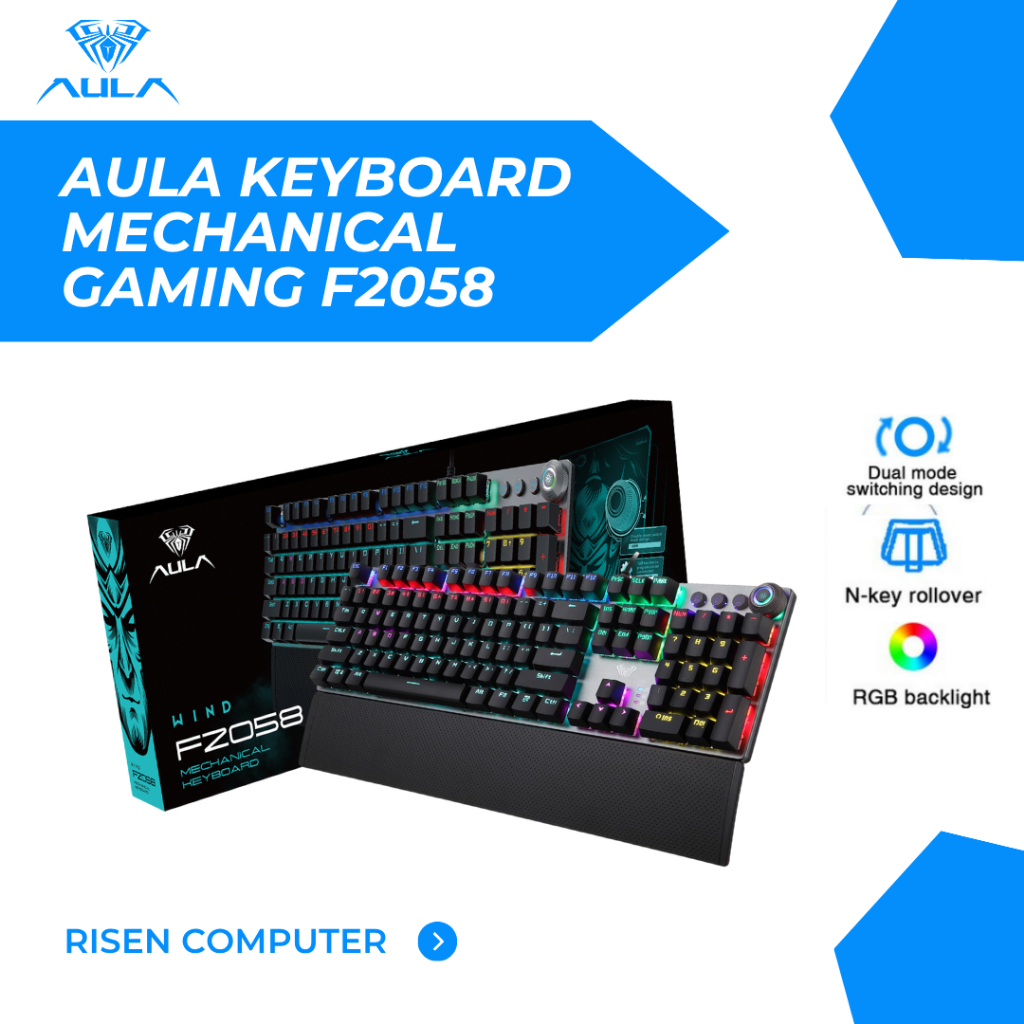 AULA F2058 Mechanical Gaming Keyboard Rgb Blue Switch External Cable ...