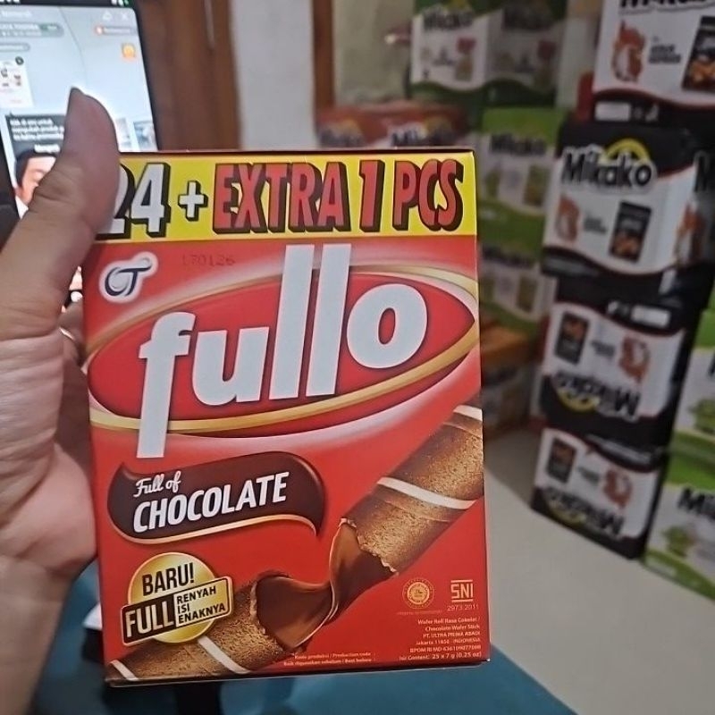 FULLO WAFER ROLL STICK CHOCOLATE FLAVOR 25 × 7 gr | Shopee Philippines