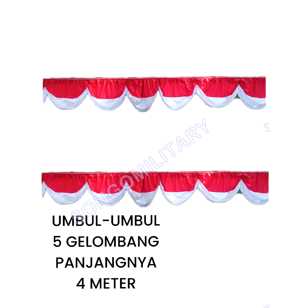 MERAH PUTIH 5 Waves Long Flag / Red and White Flag / Red and White ...