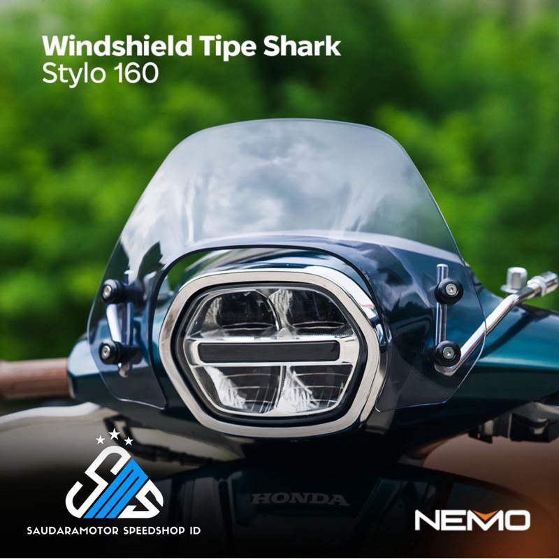 WINSILD GLASS/WINDSHIELD/VISOR NEMO TYPE SHARK PNP HONDA STYLO 160 ...
