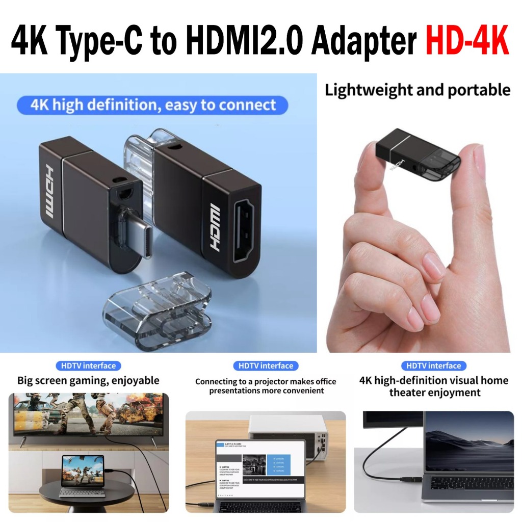 Type C to HDMI 2.0 Adapter 4K Resolution / Type C to HDMI Female HD-4K ...