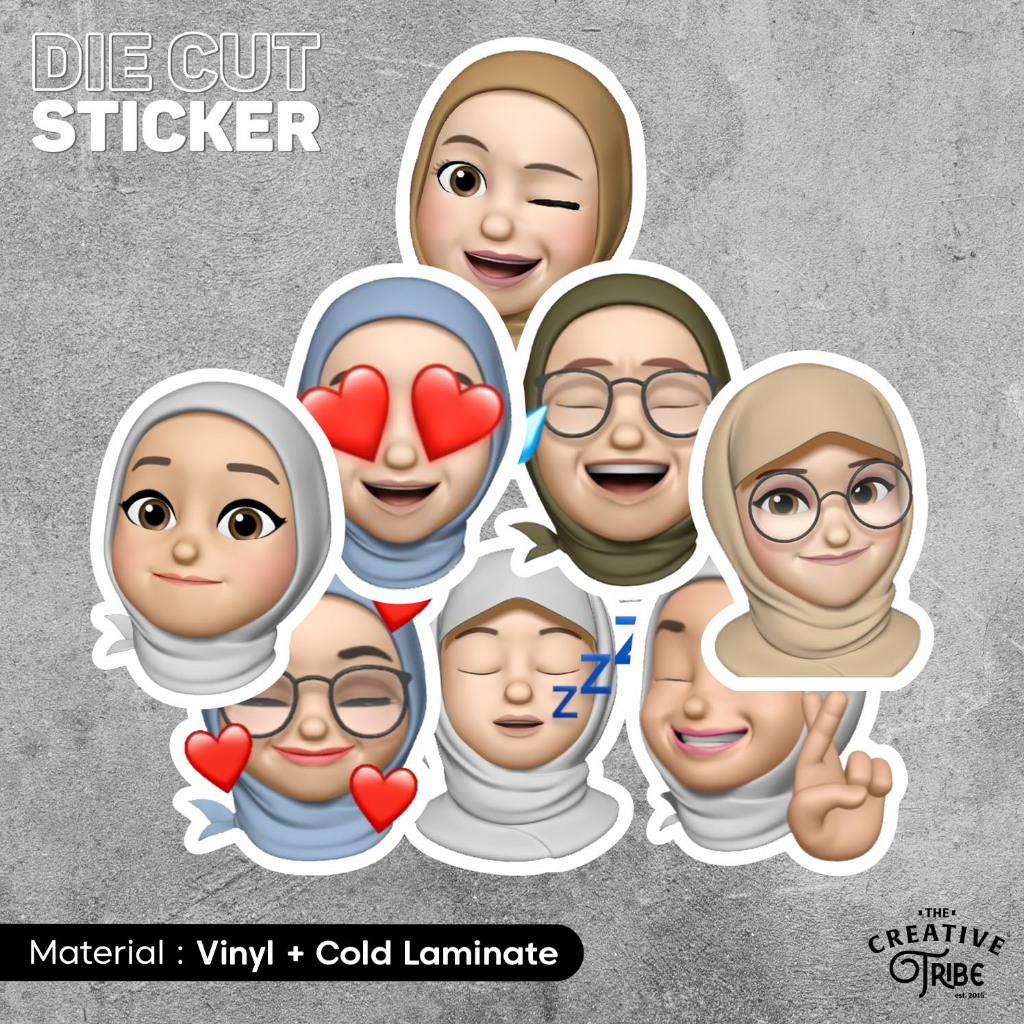 Hijab Emoji - Die Cut Vinyl Sticker - Muslimah Slap Bottle Car ...