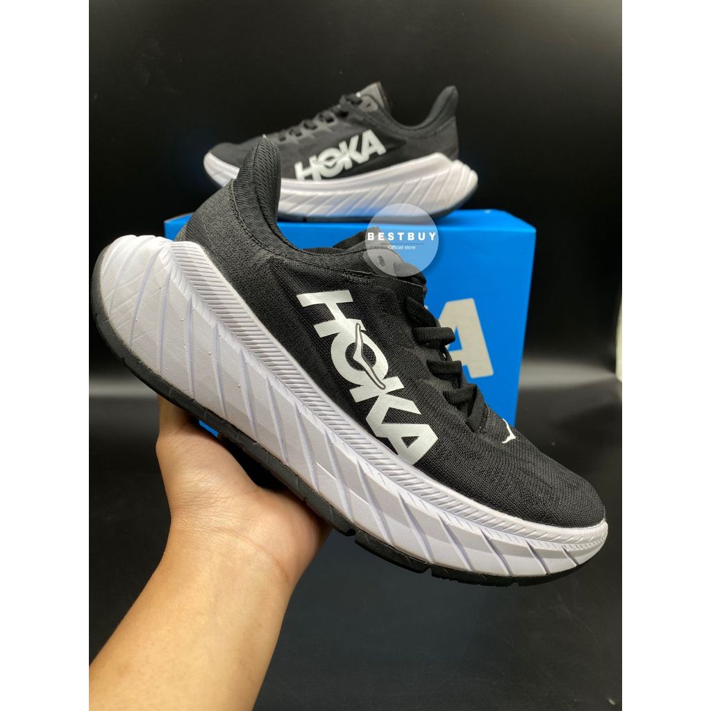 Original Hoka Carbon X2 Black White Unisex Sneaker Shoes | Shopee ...