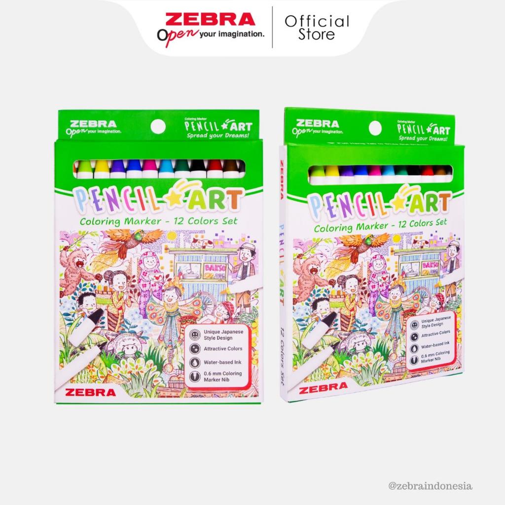 Zebra PencilArt 12 COLORS / color marker SET Zebra PencilArt / Water ...
