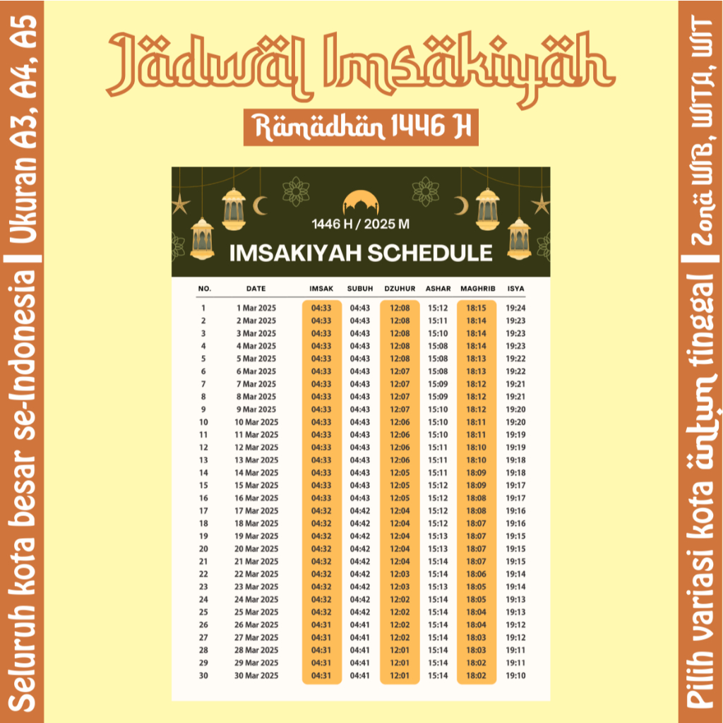[ Creative ROOM] - MINIMALIST - Imsakiyah Fasting Ramadan Calendar 1446 ...