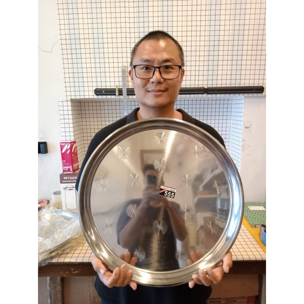 Europa 555 Stainless Round PAN 50cm Big Super Big Tray Jumbo PLATE Tray ...