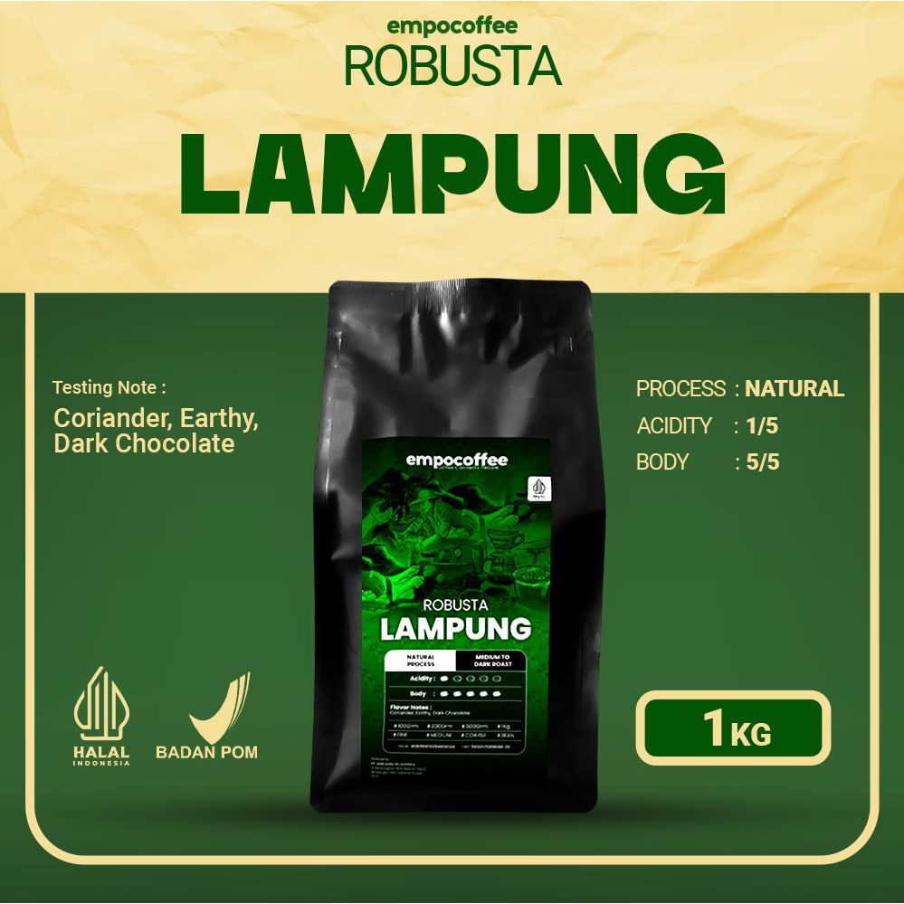 Empo Coffee Robusta Ground Coffee Beans Lampung Tanggamus Sumatra ...
