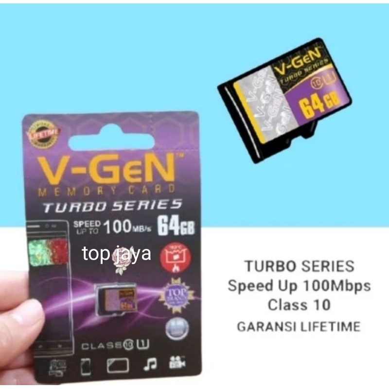 Micro SD card V-Gen 64GB class10 100mbps V-Gen 64GB memory card ...