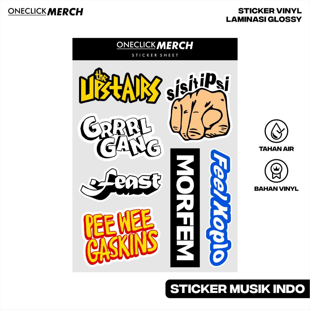 HP Indo MUSIC INDIE BAND Sticker Pack the upstairs, feast, insertion ...