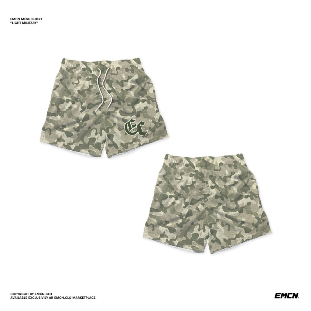 Emcn Mesh Short Light Military | Shopee Philippines