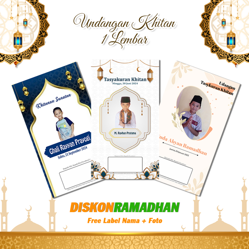 Elegant Design Circumcision Invitation / Walimatul Circumcision - One ...