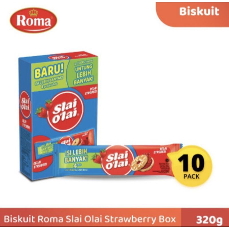 Strawberry slai olai biscuits box contains 10 sachets | Shopee Philippines