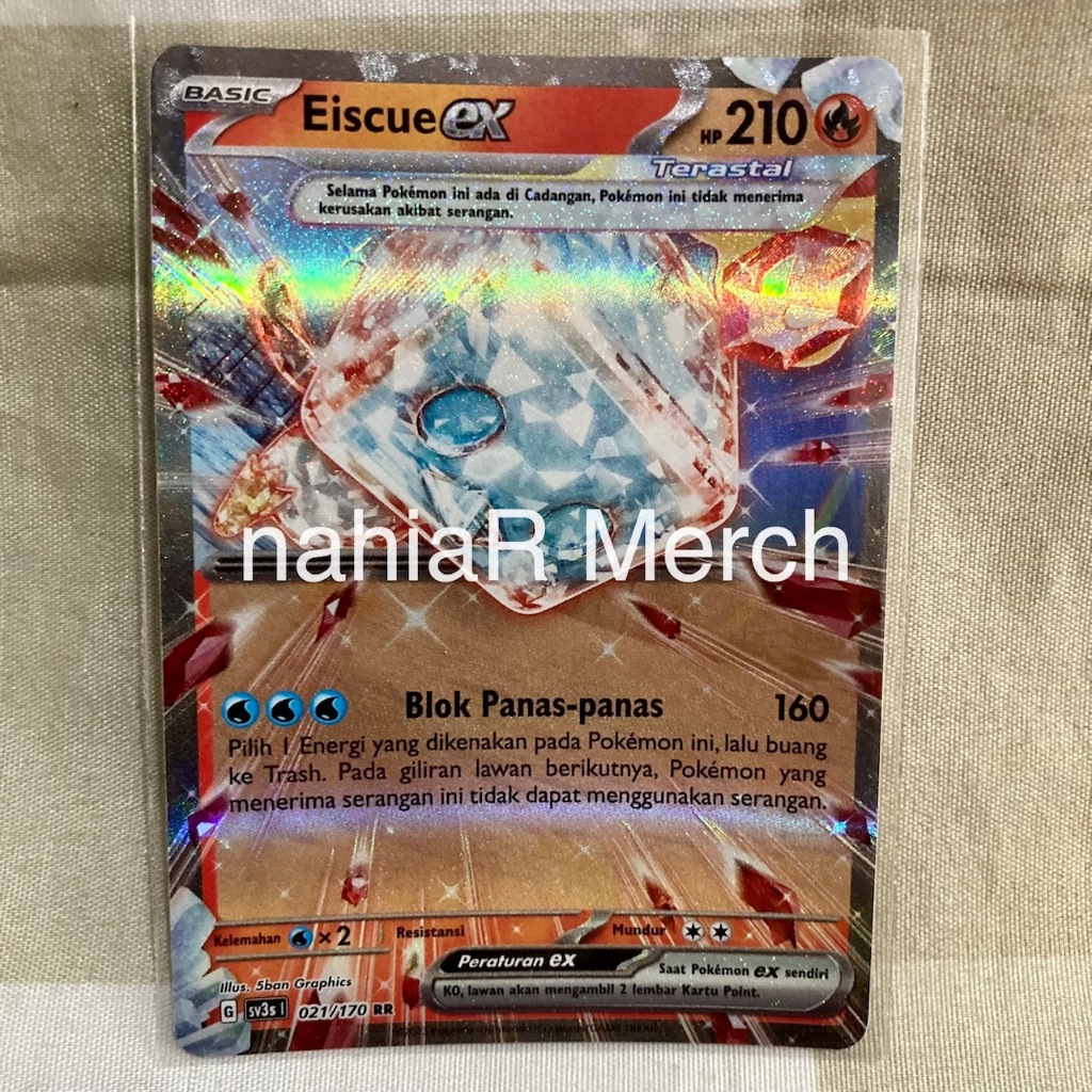 HITAM Pokemon TCG Indonesia Eiscue ex sv3s 021/170 RR Black Shine | Shopee Philippines
