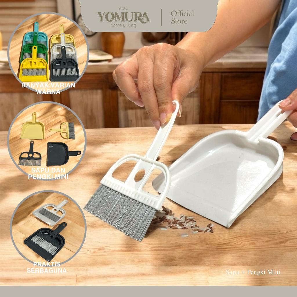YOMURA Mini Broom + Dustpan Small Broom/ Kitchen Table Broom/ Car Broom ...