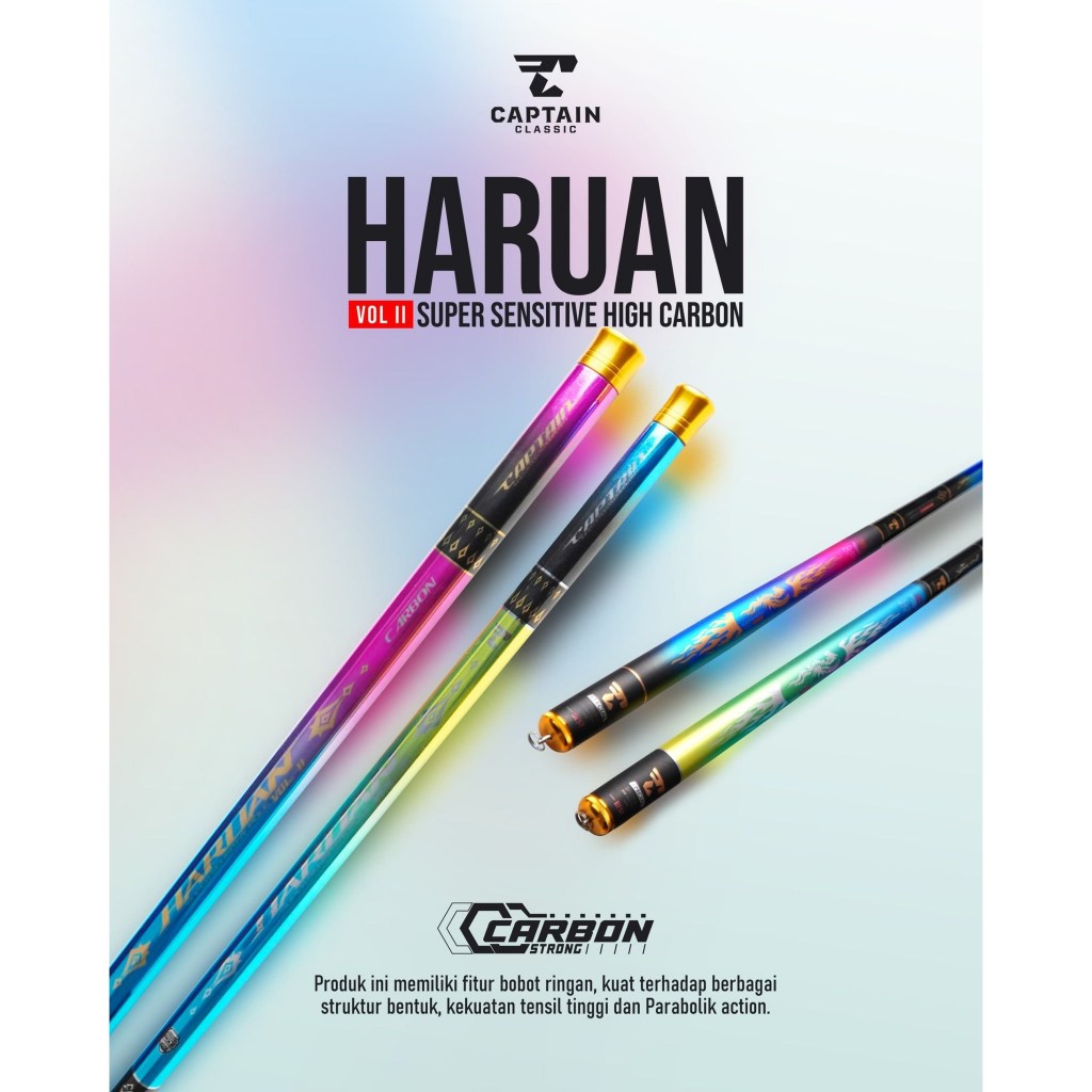 POLE / TEGEK CAPTAIN CLASSIC HARUAN VOL.2 BATIK WRAP CARBON | Shopee ...