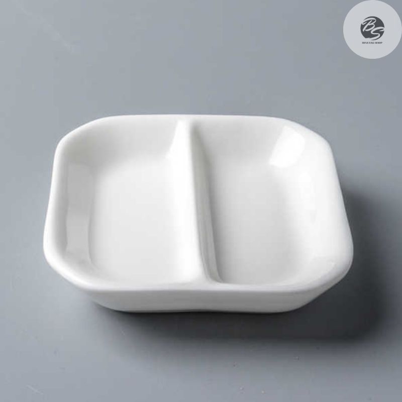 Double sauce dish double chili sauce dish 2-compartment chili sauce and ...