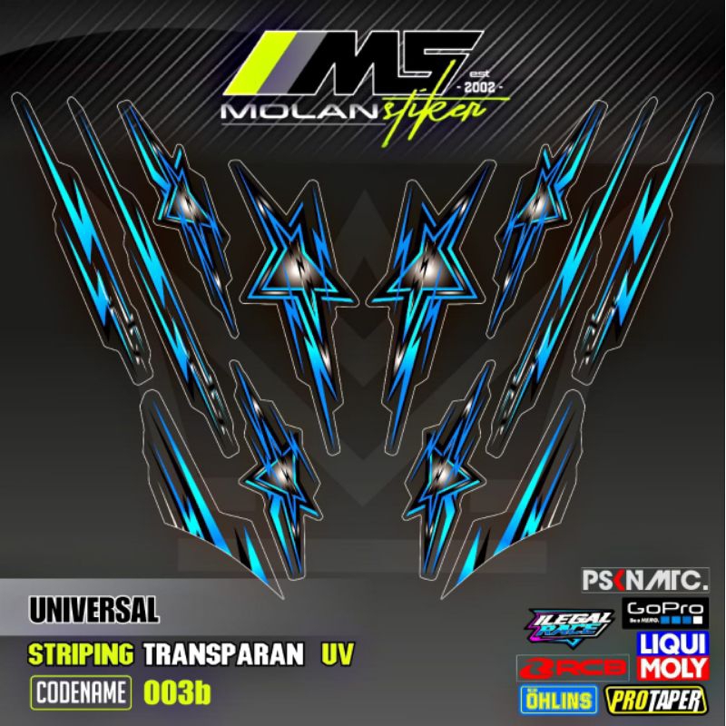 Decal Sticker Striping Transparent Uv Variations for All Motorcycles ...