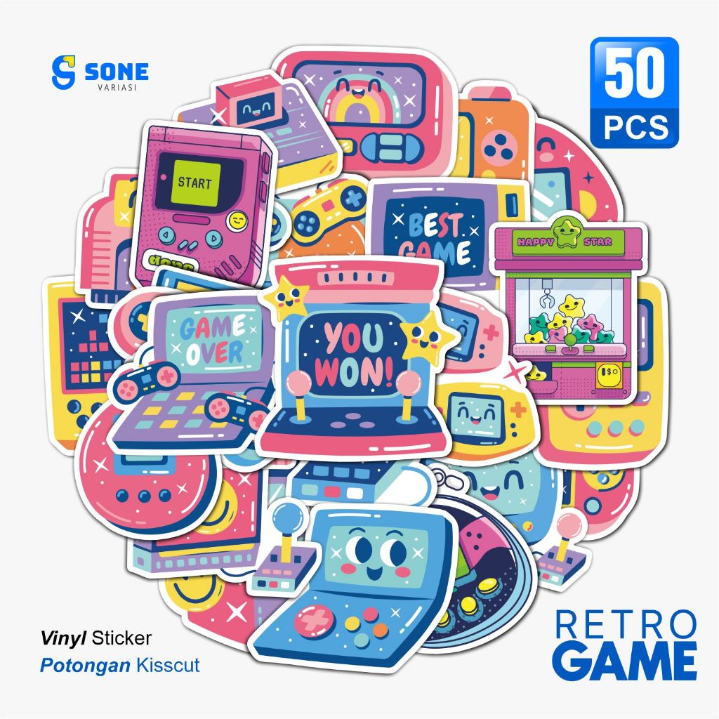 Fashion Stickers RETRO GAME Vinyl Waterproof Anti Air - Aesthetic ...