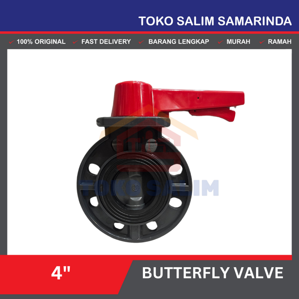 Butterfly Valve uPVC ECO Handle 4 inch Butterfly Valve PVC 4" TAIWAN ...