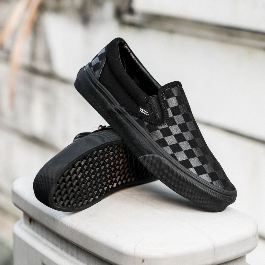 Vans SLIP ON CHECKERBOARD MONO BLACK ORIGINAL | Shopee Philippines
