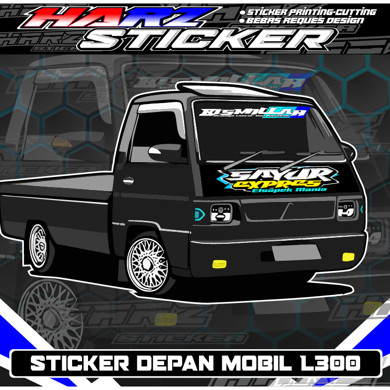 L300 Pick Up Car Front Cabin Stickers- Express Vegetable Stickers ...