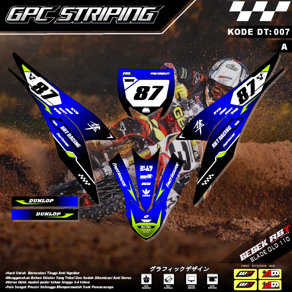 Sticker Striping MOTOR SILUMAN BLADE OLD 110 RBT BEBEK MODIF SUPERMOTO ...