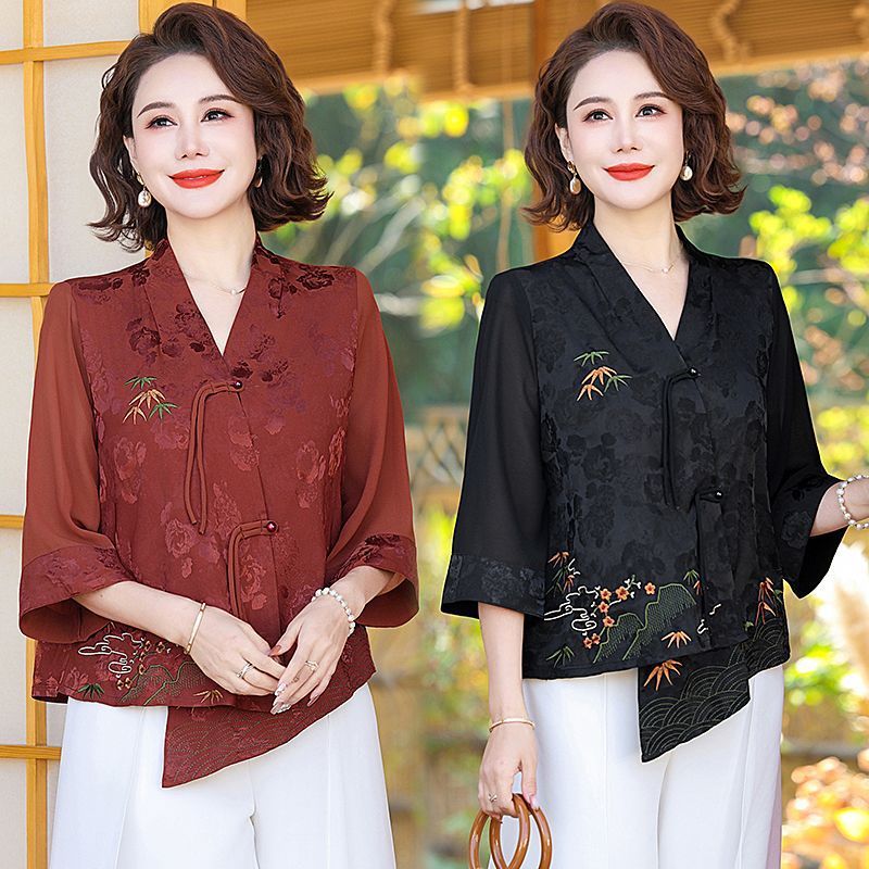 KEMEJA Women's Chinese Button Shirts / Women's Chinese Button Shirts ...
