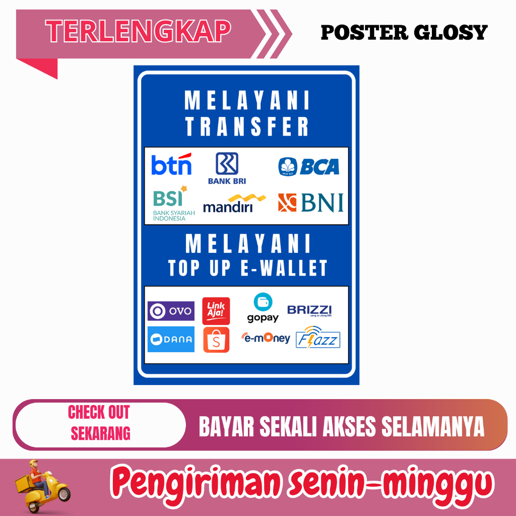 Poster STICKER Counter Serving Withdrawing Cash Without Cards | Counter ...