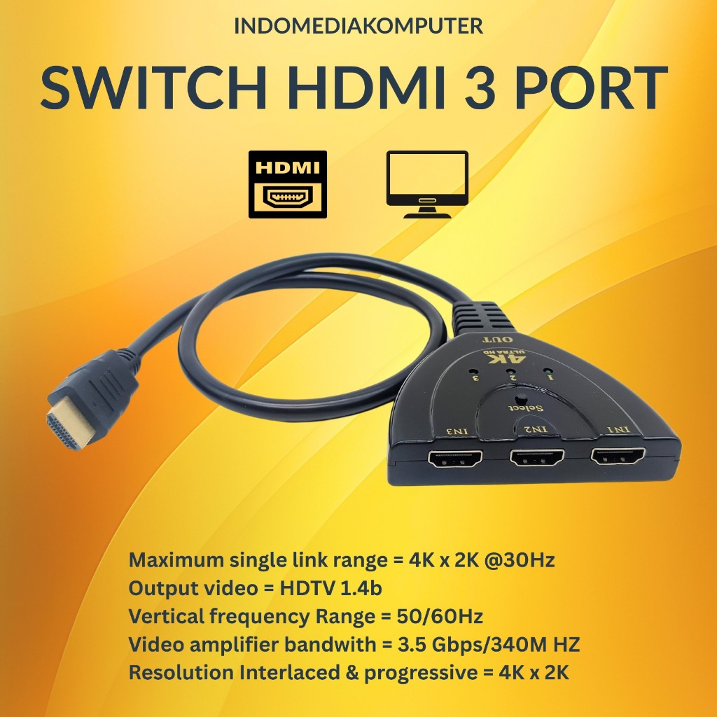 Hdmi Switch 3 Port Hdmi Cable Switch 3 Port Cable Switch 3 Port Hdmi ...