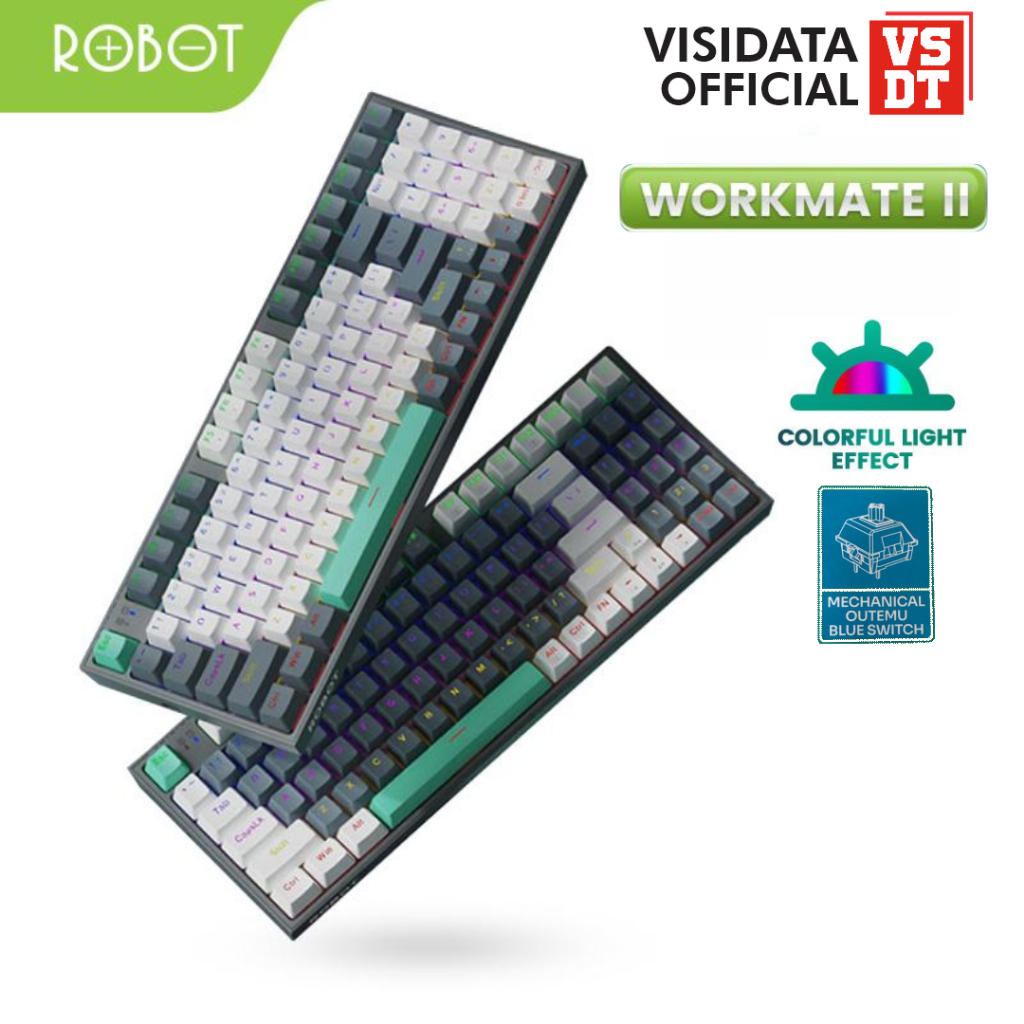 ROBOT WORKMATE II Mechanical Wired Gaming Keyboard 94 Keys PBT Keycaps ...
