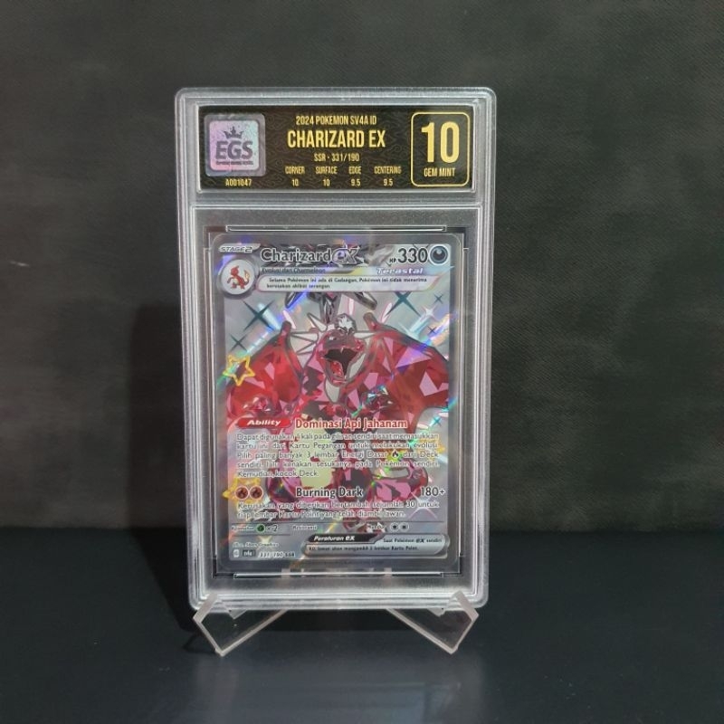 Charizard ssr indonesia original gem mint pokemon egs card 10 grading slab | Shopee Philippines