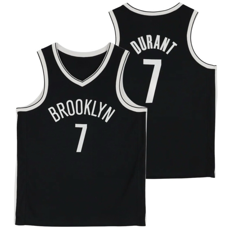 IMPORTED BASKETBALL JERSEY EMBROIDERY NETS 7 KEVIN DURANT ICON BLACK ...