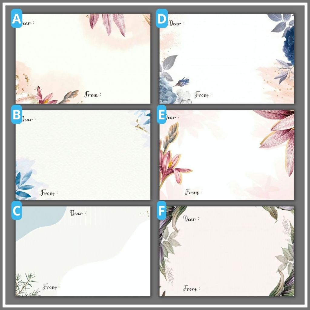 Beautiful Floral Plain / Blank Greeting Cards | Blank Card | Shopee ...