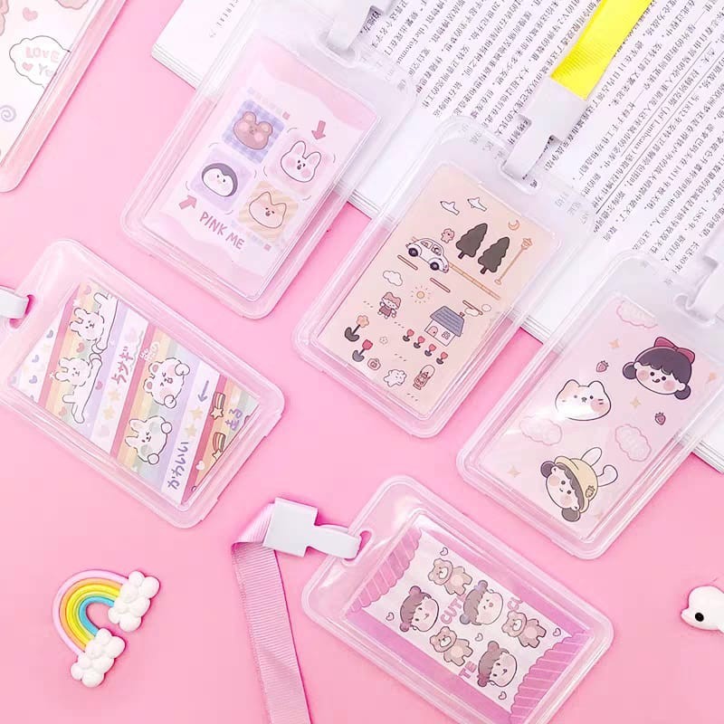 GANTUNGAN Name Tag Id Card Transparent Plastic Business Card Hanger ...