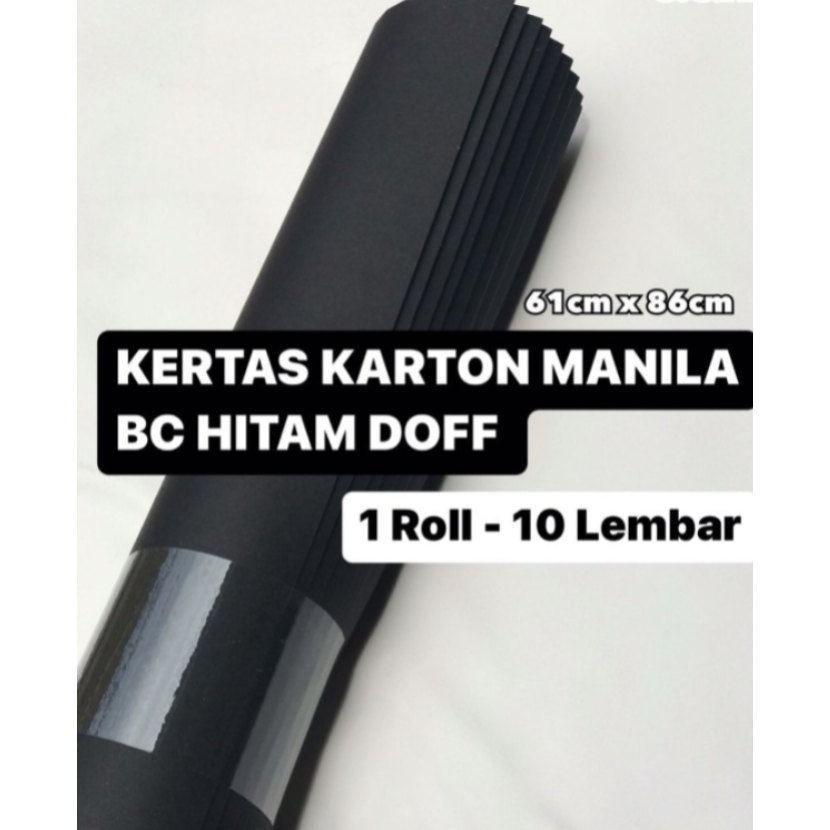 HITAM Matte Black BC Manila Cardboard Paper per Roll 10 Sheets / Black ...