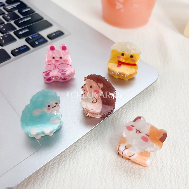 Cheonara - 2 pcs / Set Premium Super Cute Animal Mini Hair Clip ...