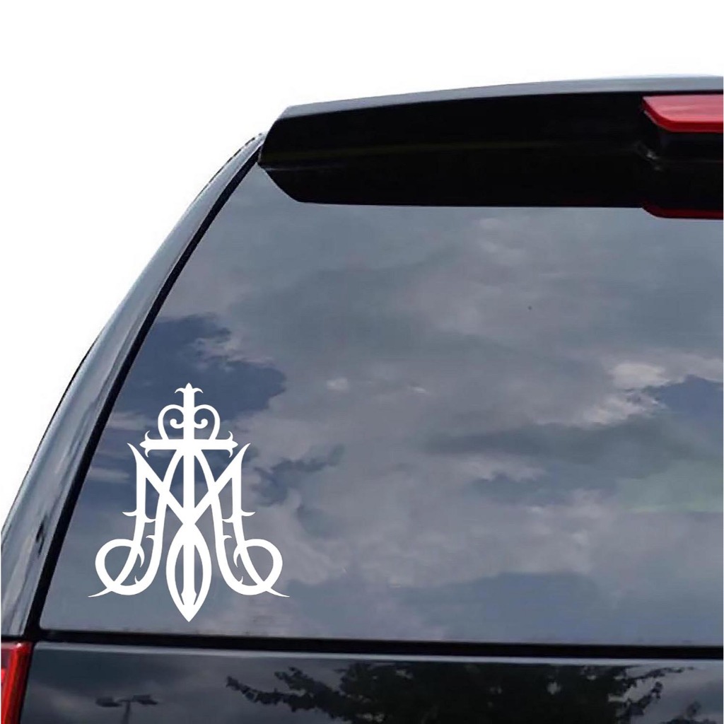 Catholic Christian Ave Maria Monogram Reflective Vinyl Cutting Car ...