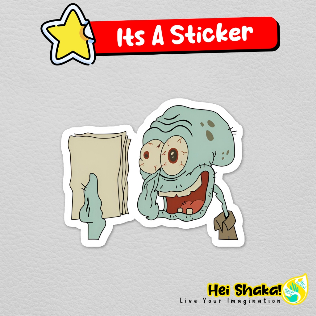 Full Decompression Squidward Sticker Cartoon Spongebob Vinyl Waterproof ...