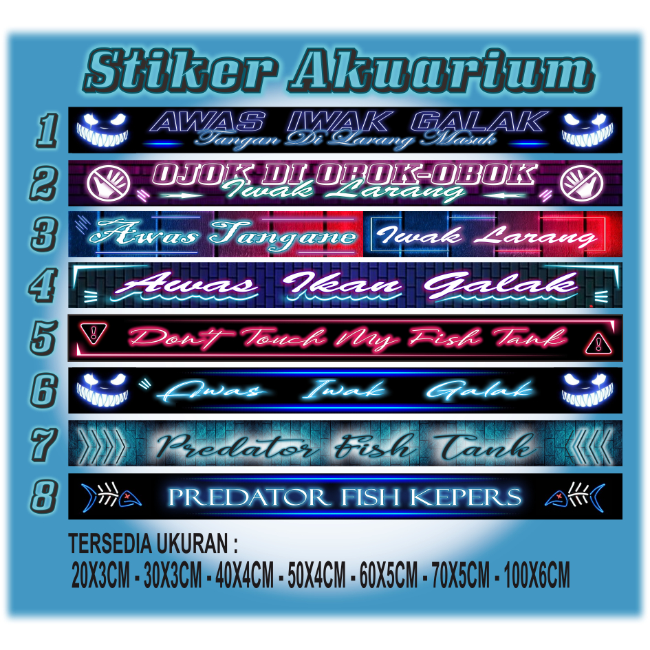 GALAK FISH AQUARIUM STICKER / HOLOGRAM AQUARIUM LIST STICKER | Shopee ...