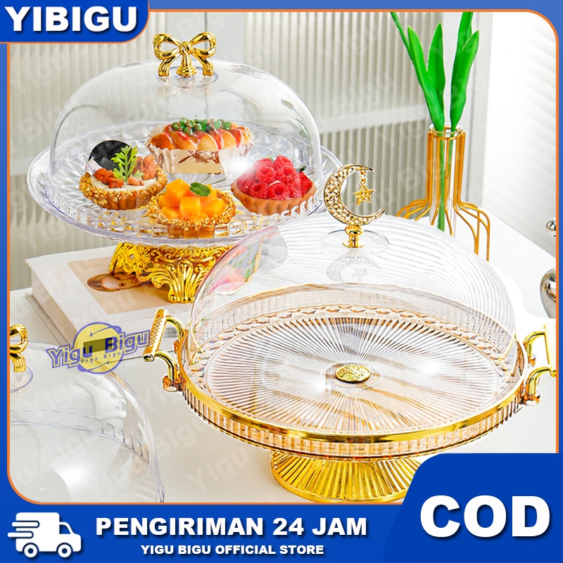 Round Acrylic Transparent Cup Cake Stand Fruit Cake Stand With Cover ...