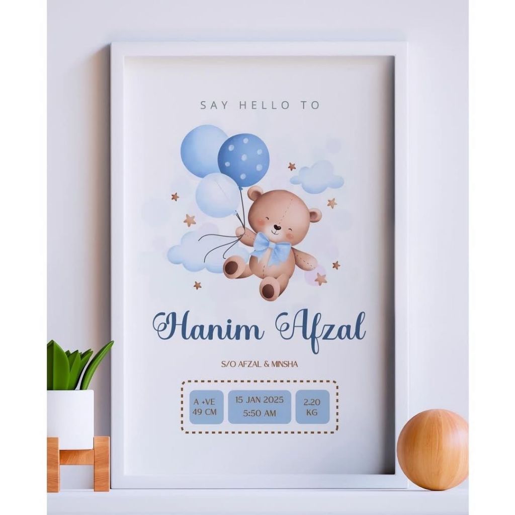 Print Baby Biodata Photos Print Photo Frames Display Size 8R (20X25CM ...