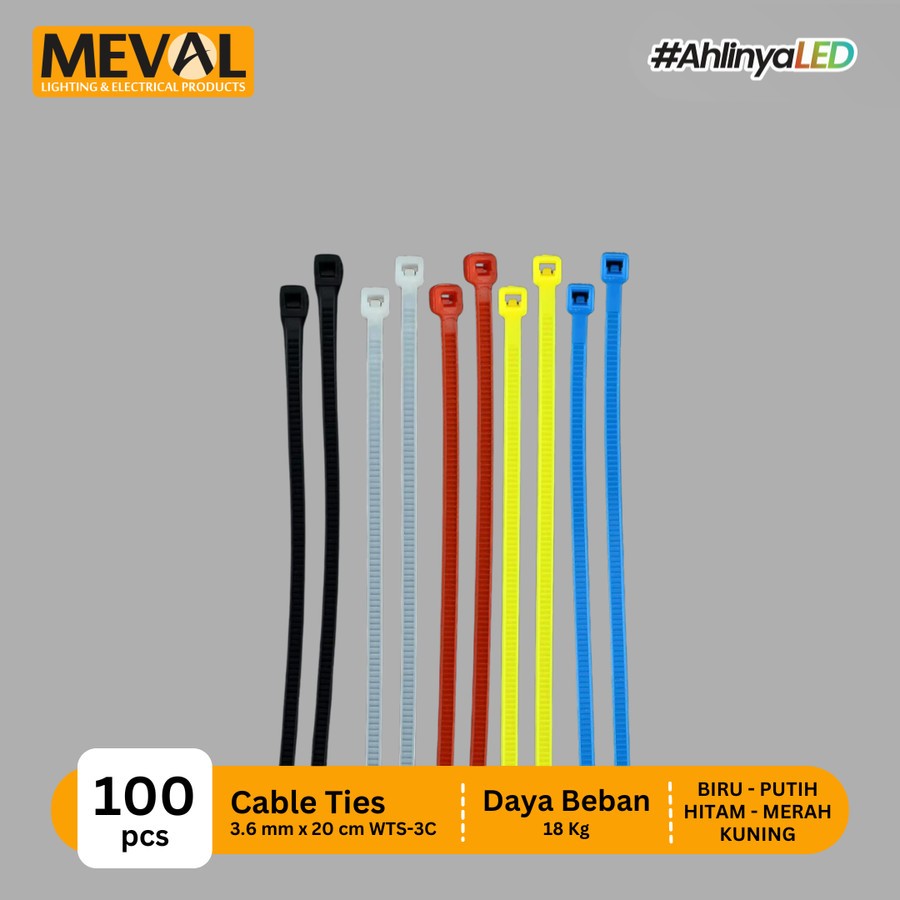 MEVAL Cable Ties 3,6mm Cable Ties 20cm contains 100 pcs | Shopee ...