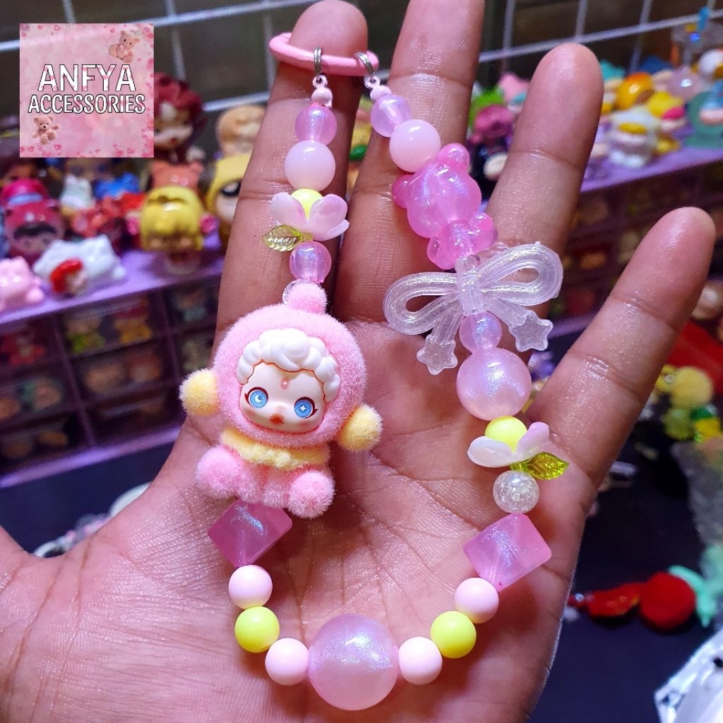 GANTUNGAN Anfya - Hanger hp Kawaii baby zora fuschia velvet phone Strap ...