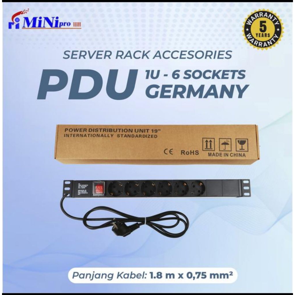 PDU Power Distribution Unit 6 Port 16A Outlet Rack Server | Shopee ...