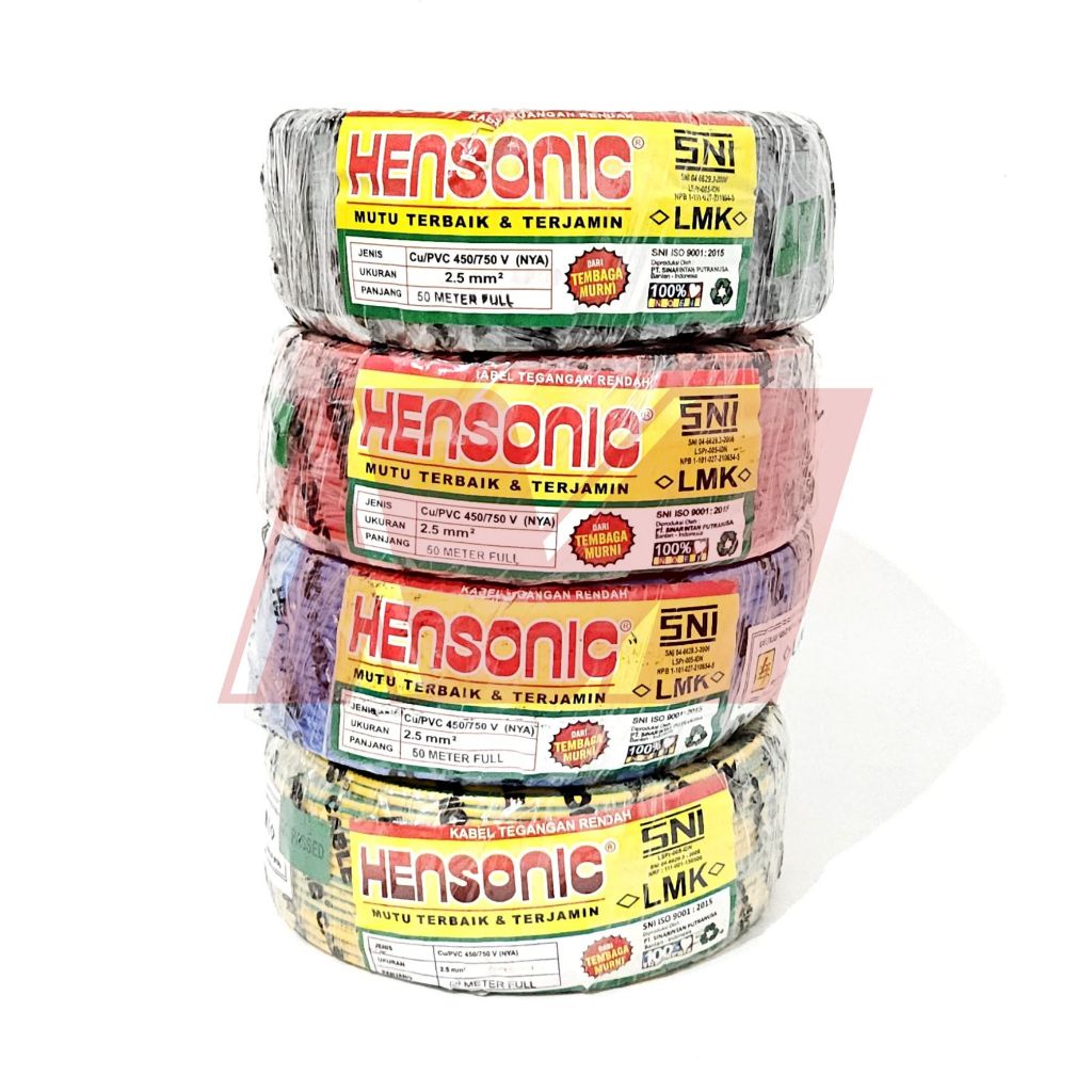 Hensonic NYA 2.5MM 50 Meters FULL SNI FULL LMK NYA 1x2.5mm2 50M Single ...