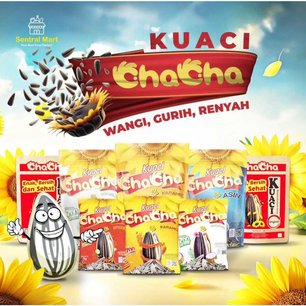 BUNDLING 5 packs - Chacha Sunflower Seeds 8g 1 Pack (10 pcs) (3 Flavor ...