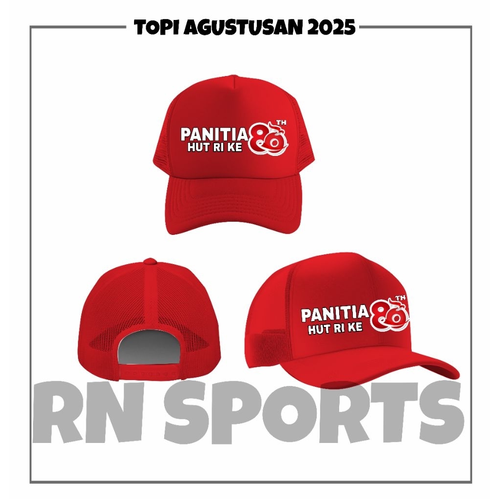 80th Anniversary Indonesian Independence Day Committee Mesh TRUCKER Hat ...